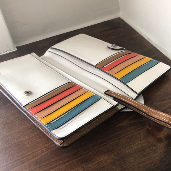 Coach | Bags | Coach White Multi Colorblock Slim Wallet Nwt 2745 | Poshmark